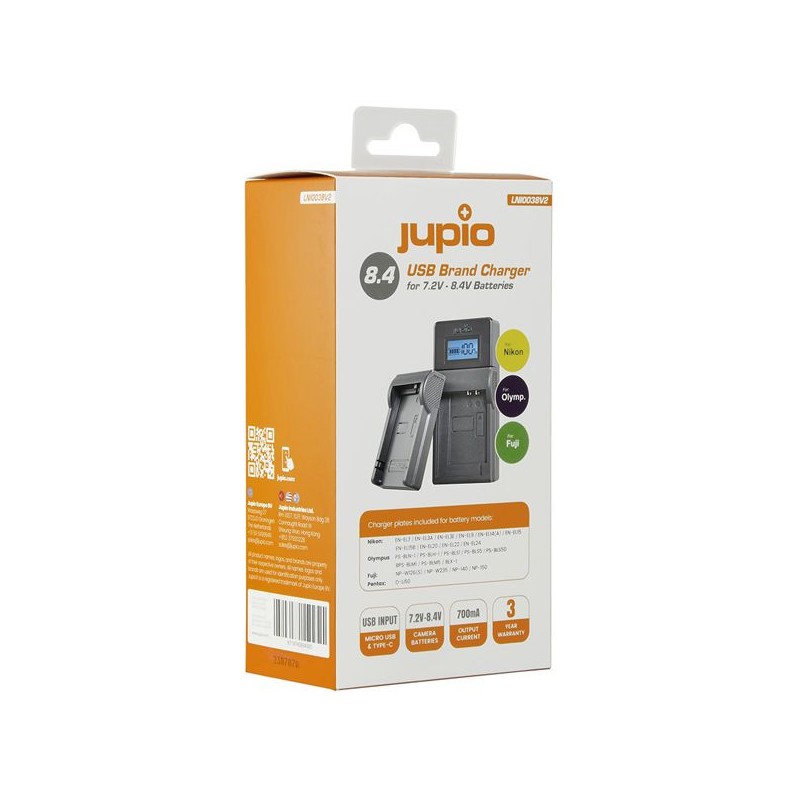 Jupio USB Brand Charger for Nikon/Fuji/Olympus 7.2V-8.4V Batteries v2 ...