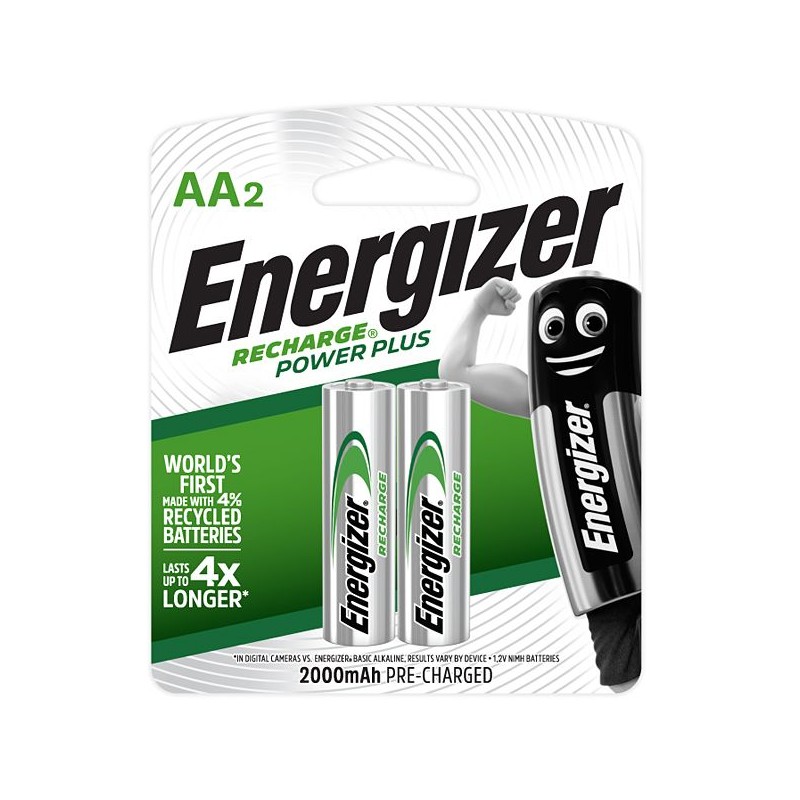 Energizer Recharge Power Plus NH15BP2 NiMH AA 2000Ah Battery Card 2 ...