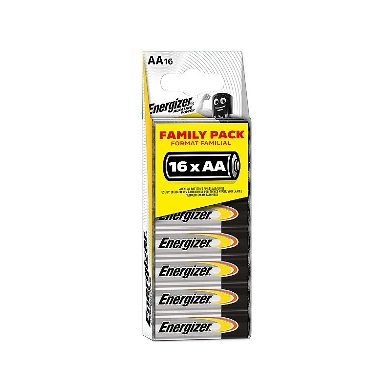 Energizer E91BP16P 1.5v Power Alkaline AA Battery Pack 16 - GeeWiz