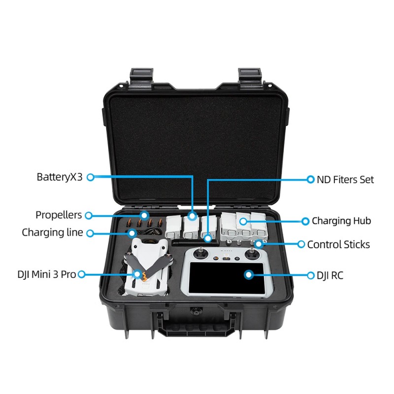 DJI Mini 3 Pro Hard Shell Waterproof Case - Black - GeeWiz
