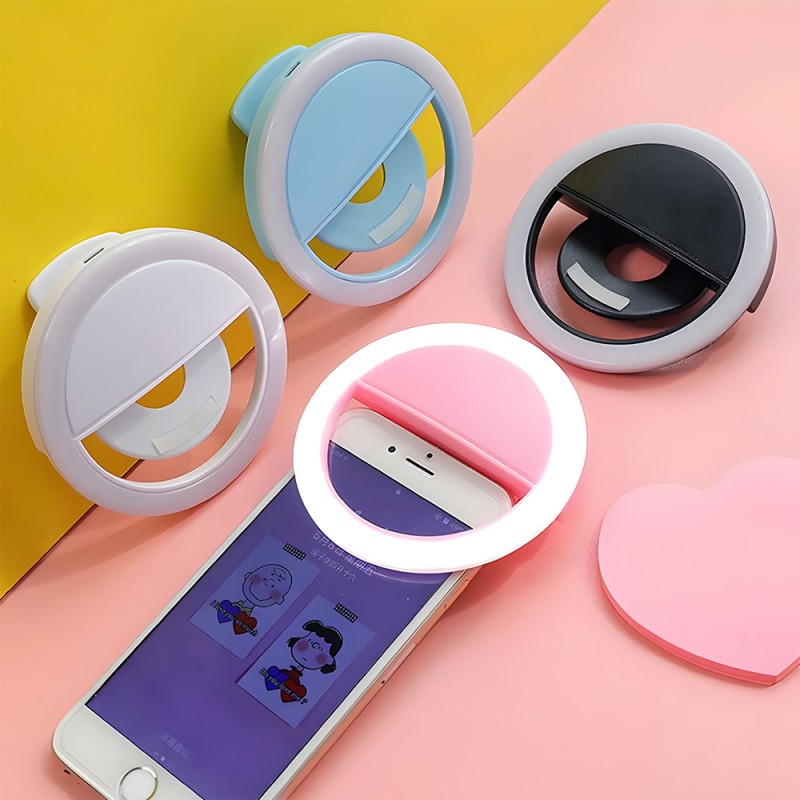 Rechargeable Selfie Ring Light with Phone Clip (Multiple Modes ...