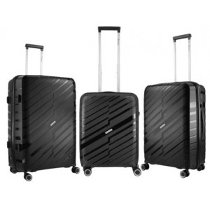 Travelwize Java PP 4-Wheel Spinner 75cm Luggage - Black - GeeWiz