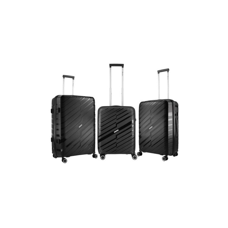 Travelwize Java PP 4-Wheel Spinner 75cm Luggage - Black - GeeWiz