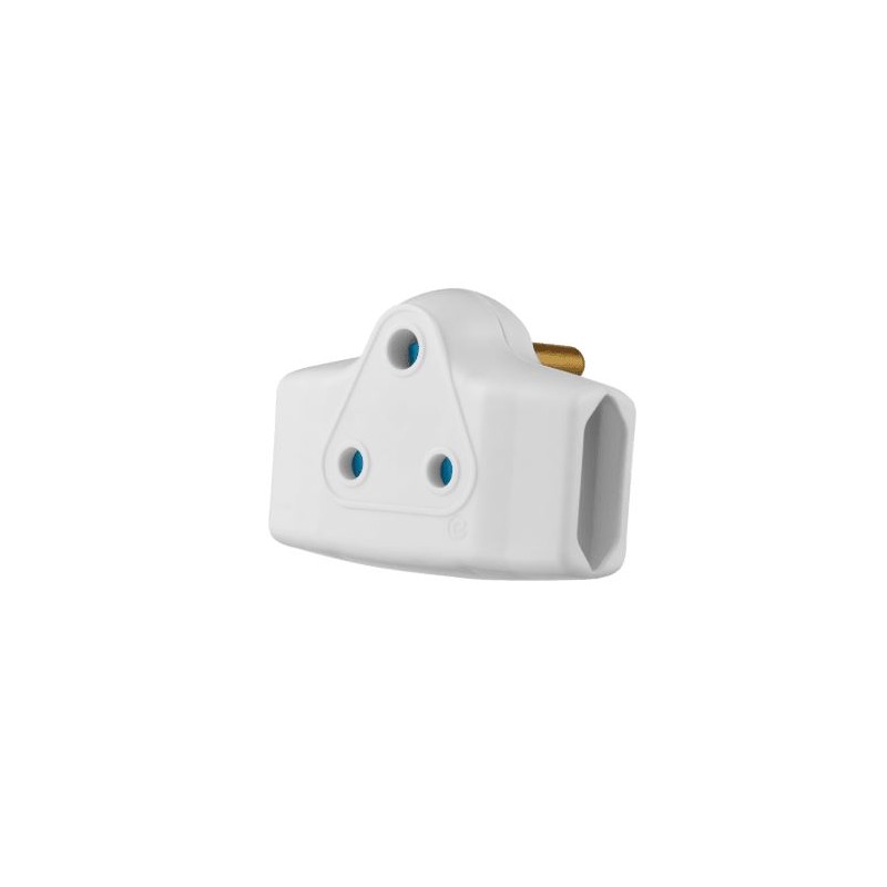 Switched 3 Pin Adaptor With 2xeuro Sockets 1x3pin Socket White Geewiz