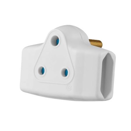 Switched 3 Pin Adaptor with 2xEuro Sockets + 1x3pin Socket - White - GeeWiz