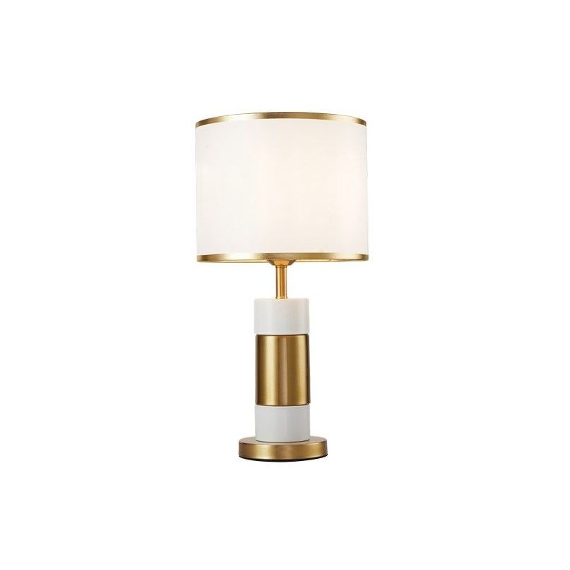 Brightstar TL697 White /Gold Metal Table Lamp with White Shade - GeeWiz