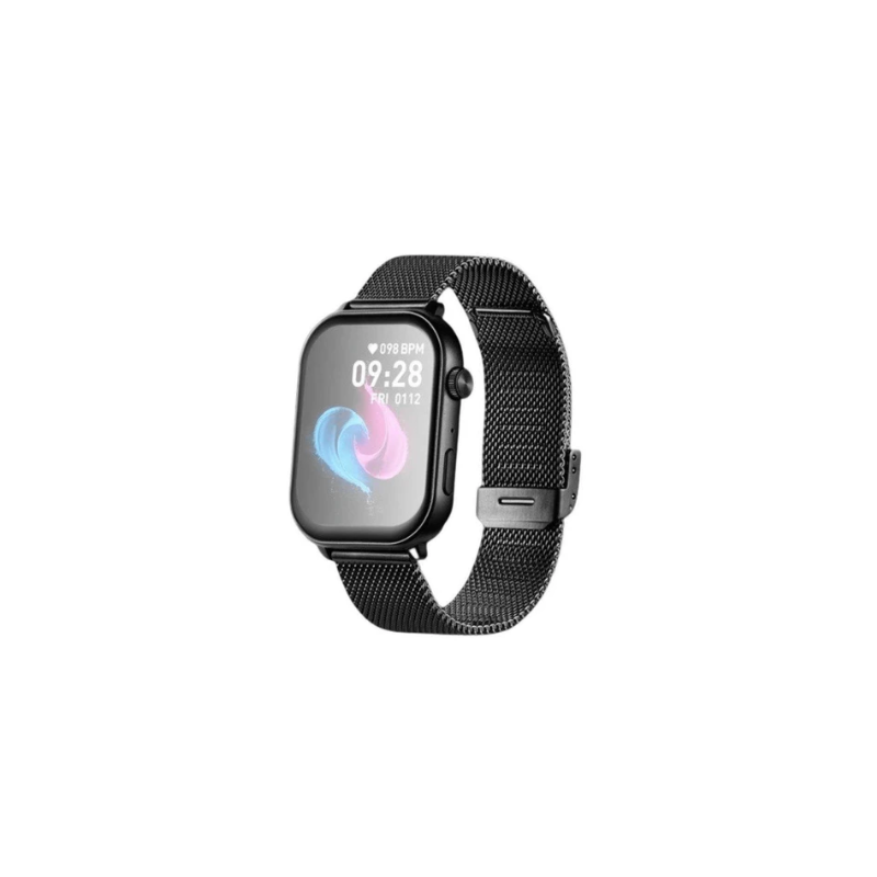 Volkano Trinity Series Smartwatch with Metal Mesh Strap - Black - GeeWiz
