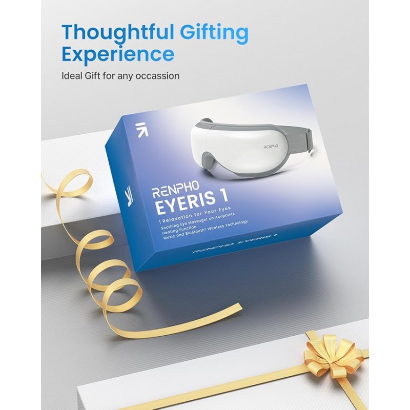 RENPHO Eyeris 1 Eye Massager - Eye Mask with Heater and Bluetooth Music ...