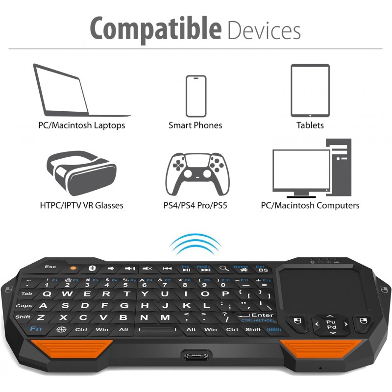 Fosmon Mini Bluetooth Keyboard (QWERTY Keypad)- Wireless Portable with ...