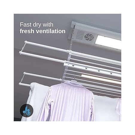 Smart Electric Drying Rack with Four Poles- Remote Control Lifting- LED ...