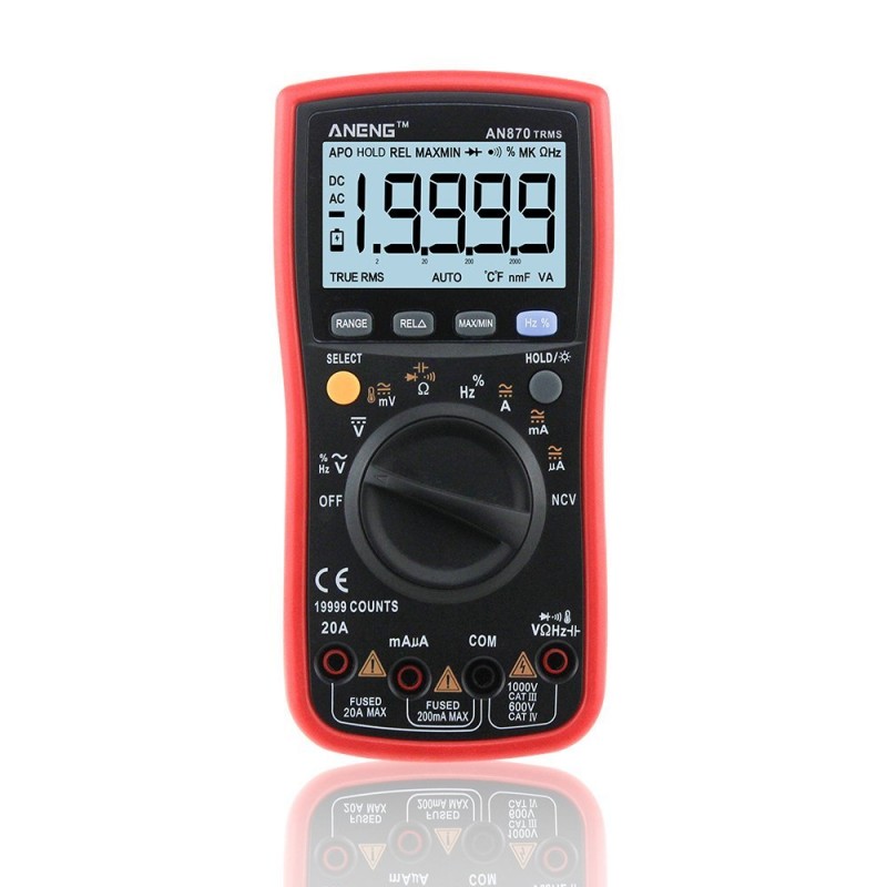 ANENG AN870 Auto Range Digital Precision Multimeter 19999 Counts True ...