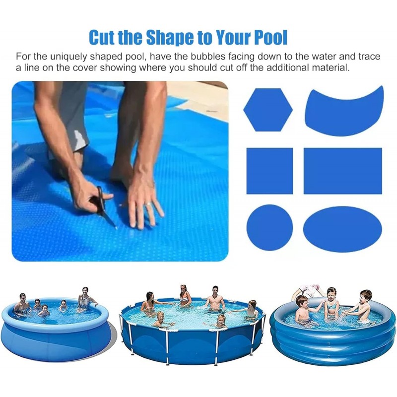 2.1m x 3m Solar Swimming Pool Blue Bubble Cover / Blanket - 600 micron ...