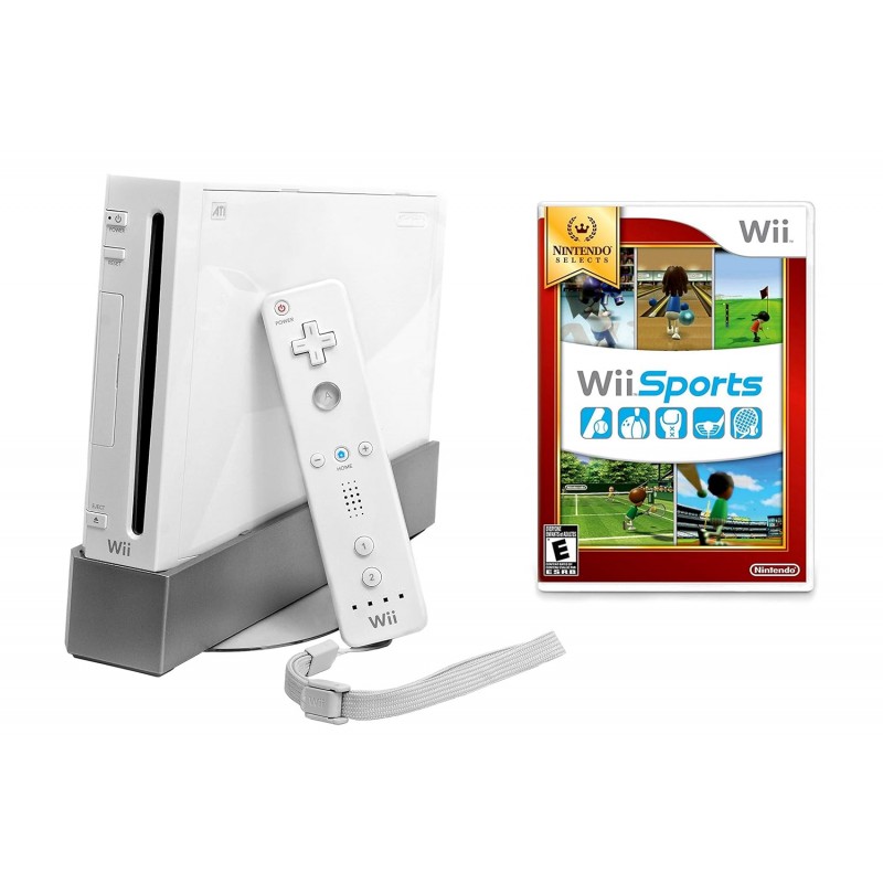 Refurbished Nintendo Wii Console with Wii Sports 60 Day Warranty Classic Family Gaming Bundle