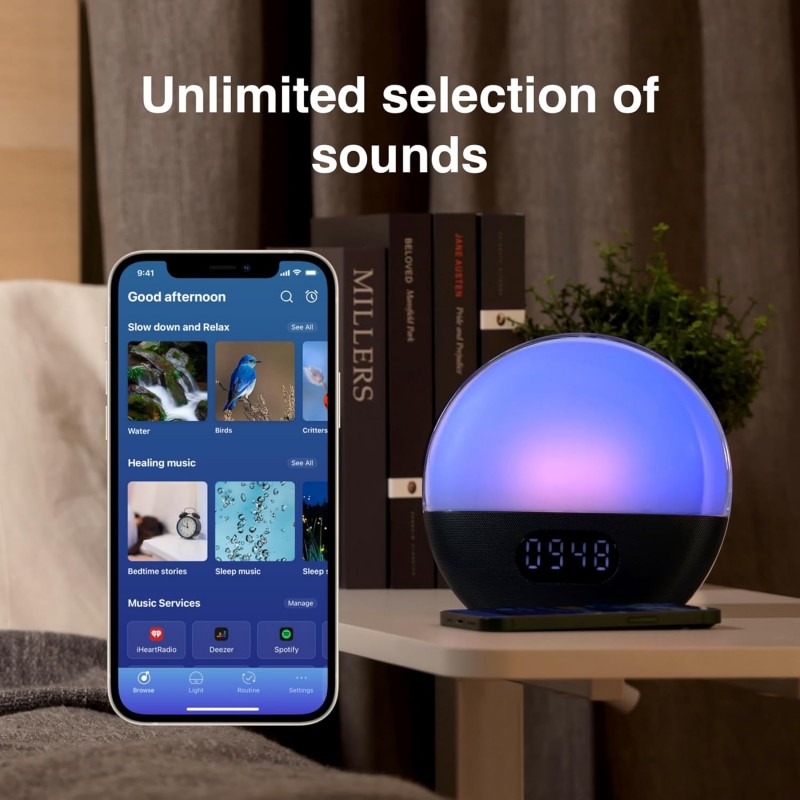 WiiM Wake-up Light with Alexa Built-in | Sunrise Alarm Clock- Sound ...