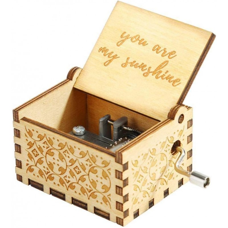 You Are My Sunshine Classic Mini Wooden Music Box – Hand-Crank Vintage ...