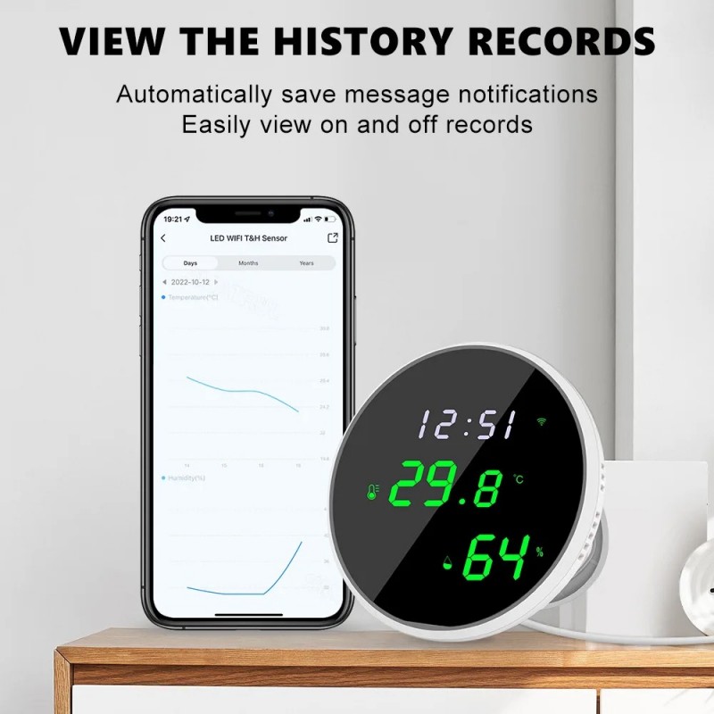Tuya Smart Wi-Fi LED Sensor (Temperature & Humidity) - Smart Home ...