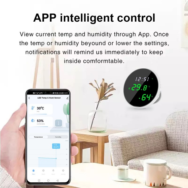 Tuya Smart Wi-Fi LED Sensor (Temperature & Humidity) - Smart Home ...