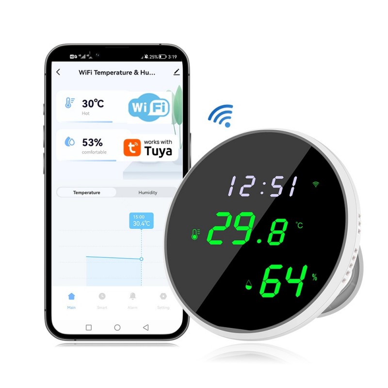 Tuya Smart Wi-Fi LED Sensor (Temperature & Humidity) - Smart Home ...