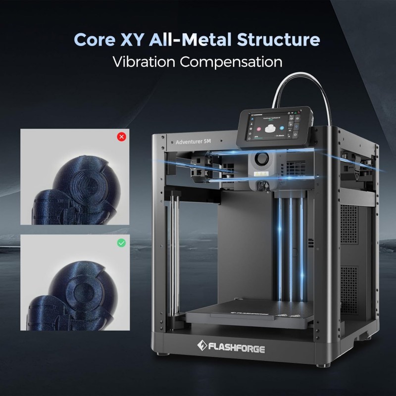 FLASHFORGE Adventurer 5M 3D Printer | Fully Auto Leveling | 600mm/s ...