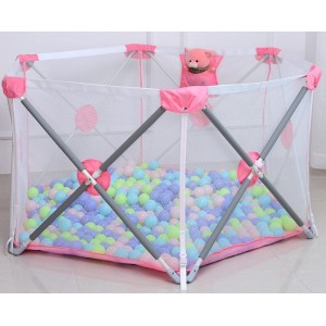 Portable playpen with carry bag-Pink - GeeWiz