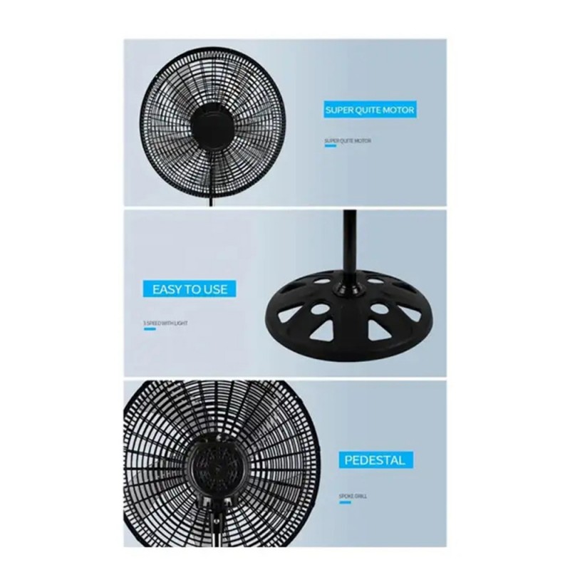 Condere 18-Inch Pedestal Standing Fan – Powerful Airflow- Quiet Motor ...