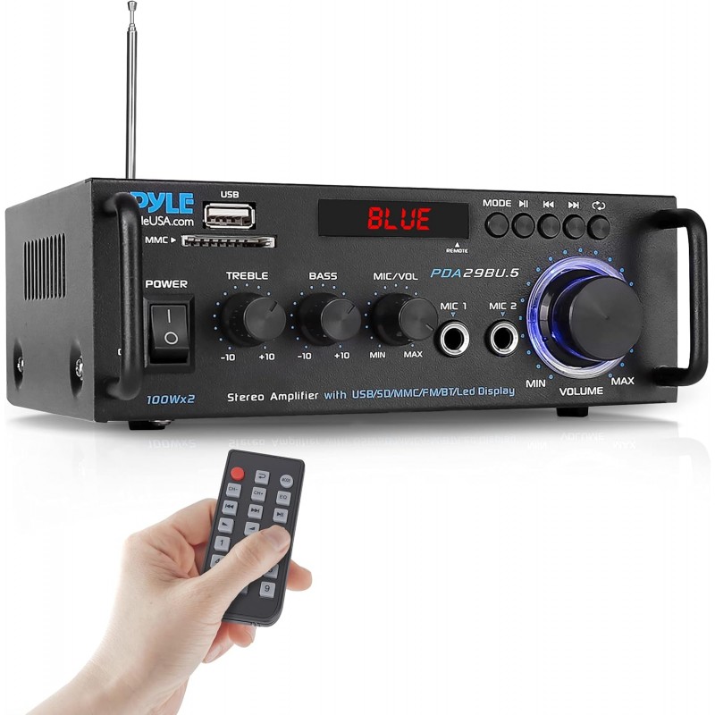 Pyle Stereo Power Amplifier 200 W - PDA29BU.5 - GeeWiz