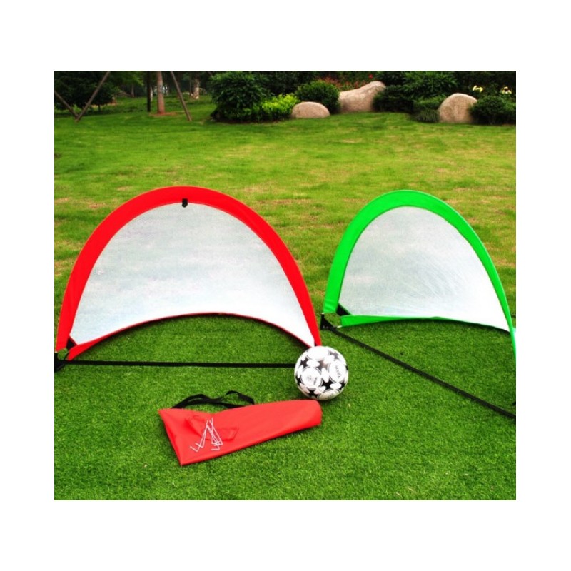 Pop-Up Soccer Goal Post - with Carry Bag (Red) - GeeWiz