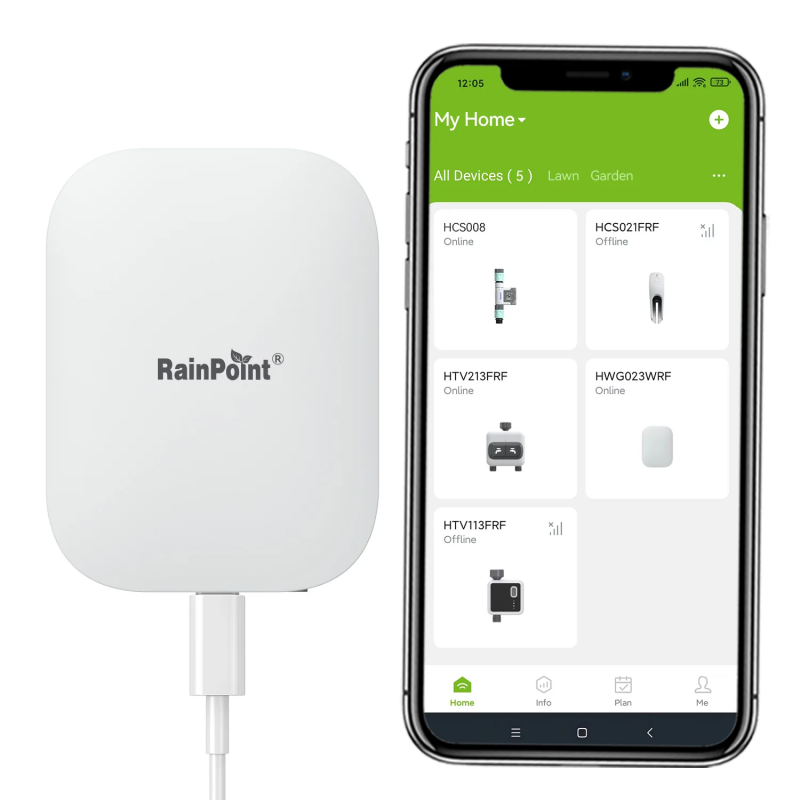 RainPoint Smart Wireless High Precision Rain Gauge + Wi-Fi Hub - GeeWiz