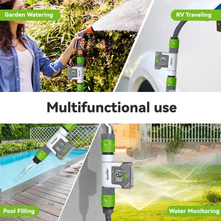 RainPoint Smart Wireless Wi-Fi Water Flow Meter (Device Only) - GeeWiz