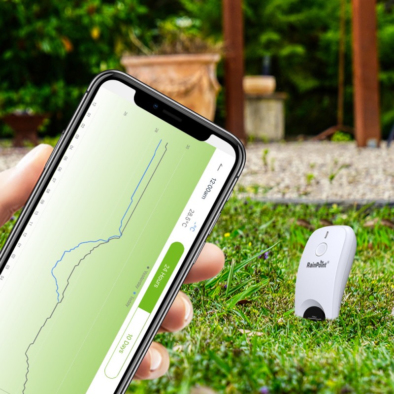 RainPoint Smart Wireless Wi-Fi Soil Moisture & Temp Meter + Wi-Fi Hub ...