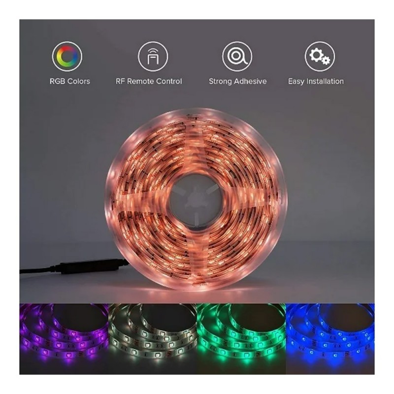5050 RGB LED Strip Lights with IR 24-Button Remote with Wi-Fi - GeeWiz