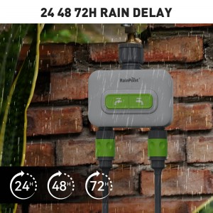 RainPoint Wireless Smart Wi-Fi 2-Zone Irrigation Timer + Wi-Fi Hub - GeeWiz