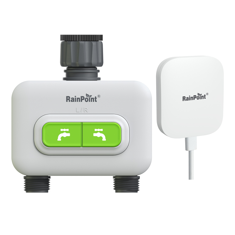 RainPoint Wireless Smart Wi-Fi 2-Zone Irrigation Timer + Wi-Fi Hub - GeeWiz