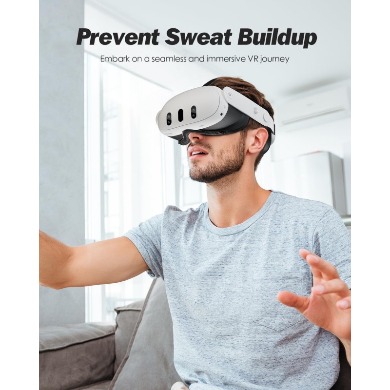 Facial Interface & Face Cover Pad for Meta Quest 3S Comfortable & Sweat ...
