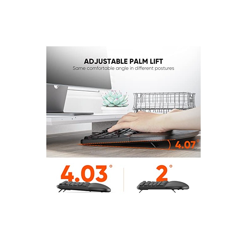 Tuff-Luv - Meetion - Ergonomic Rechargable - Wireless Keyboard and ...