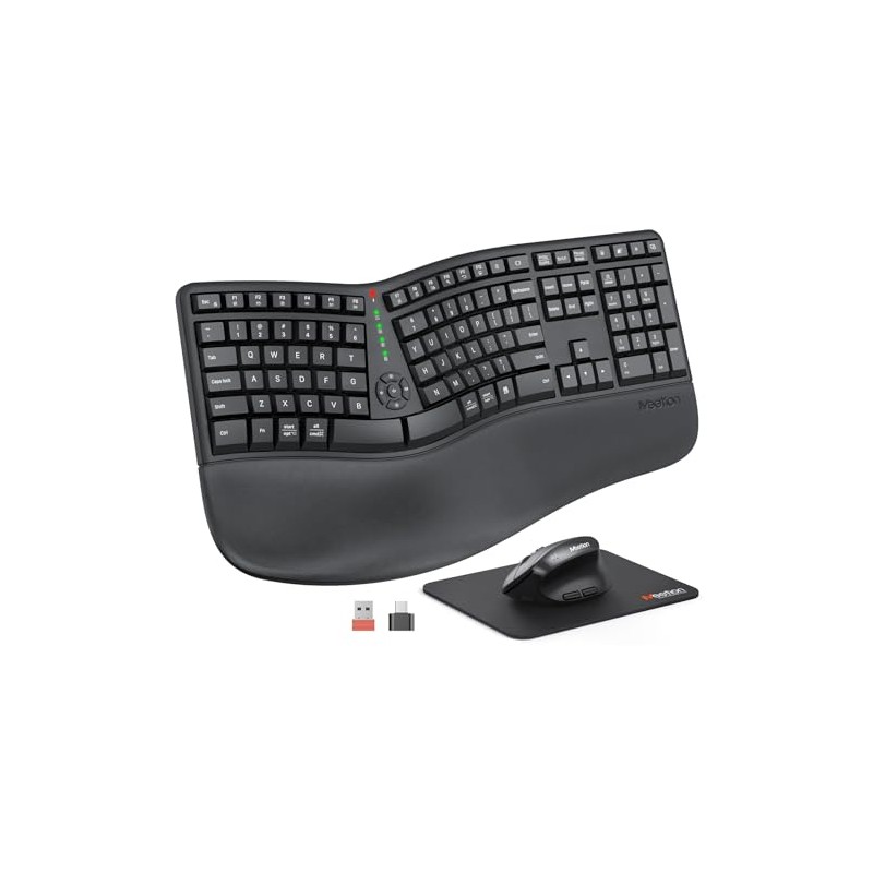 Tuff-Luv - Meetion - Ergonomic Rechargable - Wireless Keyboard and ...