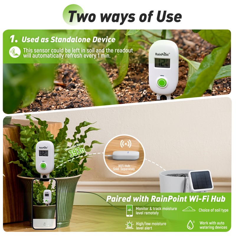 RainPoint Digital Smart Soil Sensor + Hub - GeeWiz