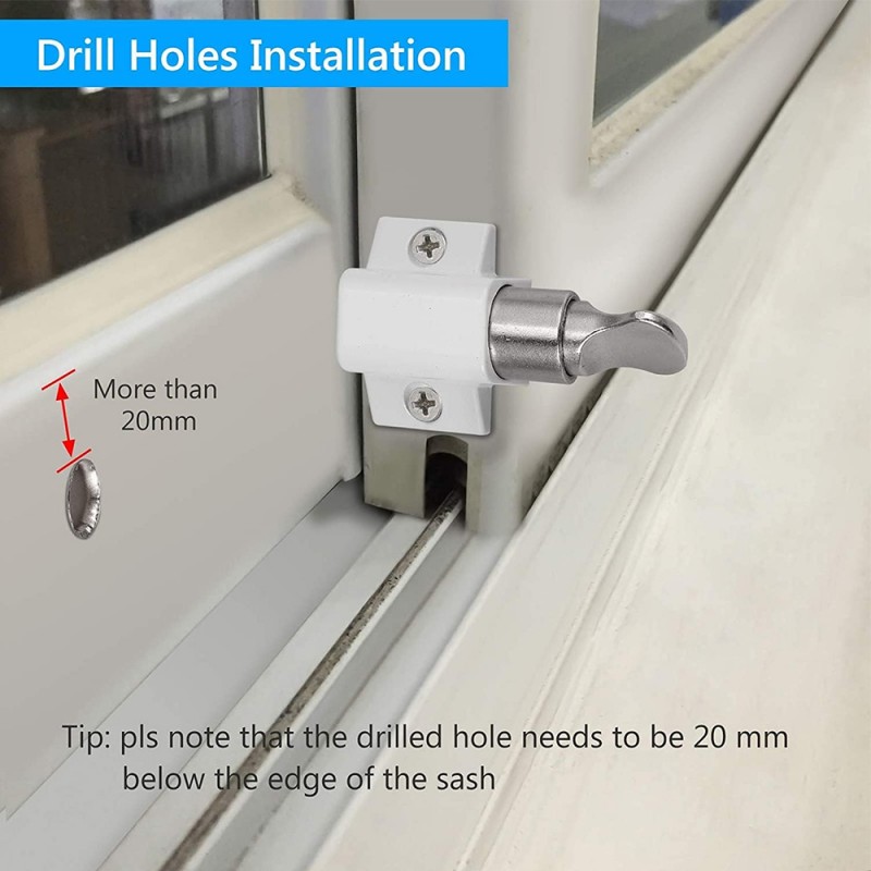 Sliding Patio Door or Window Thumb Turn Keyless Security Lock ...