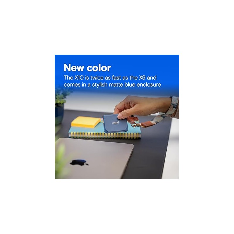 Crucial - X10 1TB External USB-C SSD - Blue - Blue - GeeWiz