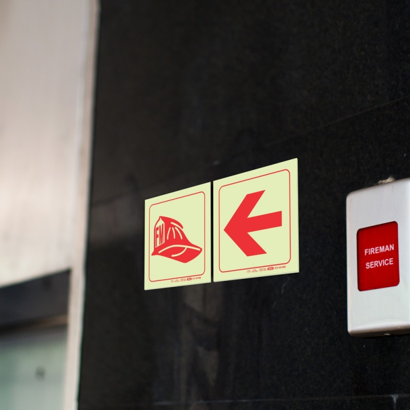 Photoluminescent 190MM Safety Sign - F50-FIRE Marshall - GeeWiz
