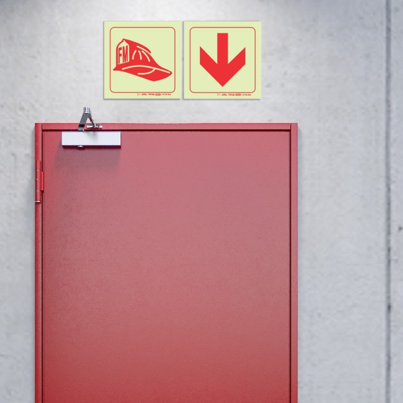 Photoluminescent 190MM Safety Sign - F50-FIRE Marshall - GeeWiz
