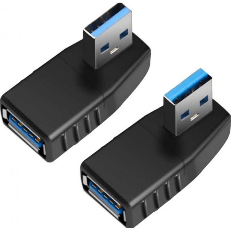 USB 3.0 Adapter 90 Degree Male to Female Coupler Connector Plug - GeeWiz