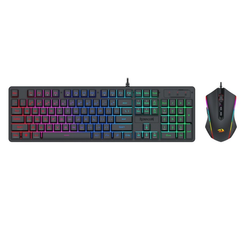 Redragon Gaming Keyboard and Mouse Combo Wired Mechanical Feel RGB LED ...