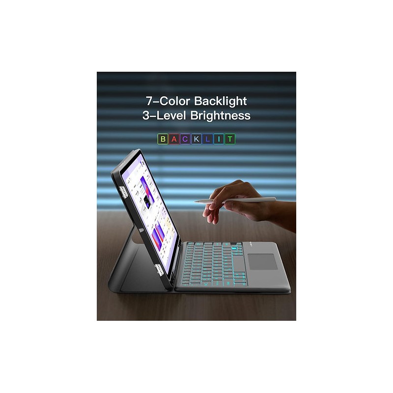 Backlit Wireless Touchpad Keyboard Case for Samsung Tab S10 FE Plus 13 ...