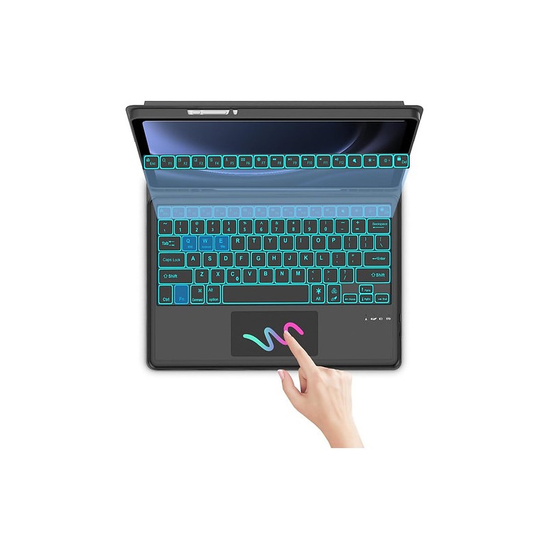 Backlit Wireless Touchpad Keyboard Case for Samsung Tab S10 FE Plus 13 ...
