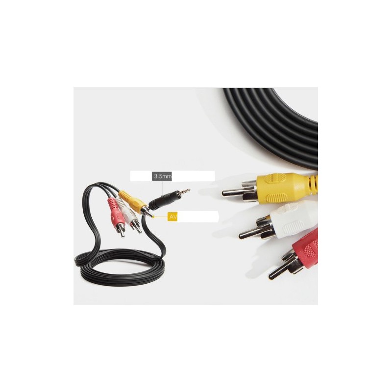 AV Cable 3.5mm 3 Jack RCA Audio Video Coaxial Cable Male Female - GeeWiz