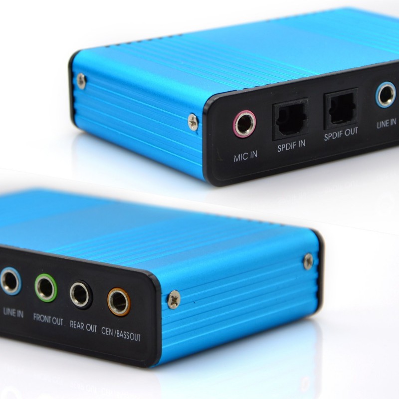 6 Channel External Sound Card 5.1 Surround Sound USB 2.0 - GeeWiz 6 Channel External Sound Card 5.1 Surround Sound USB 2.0 - GeeWiz