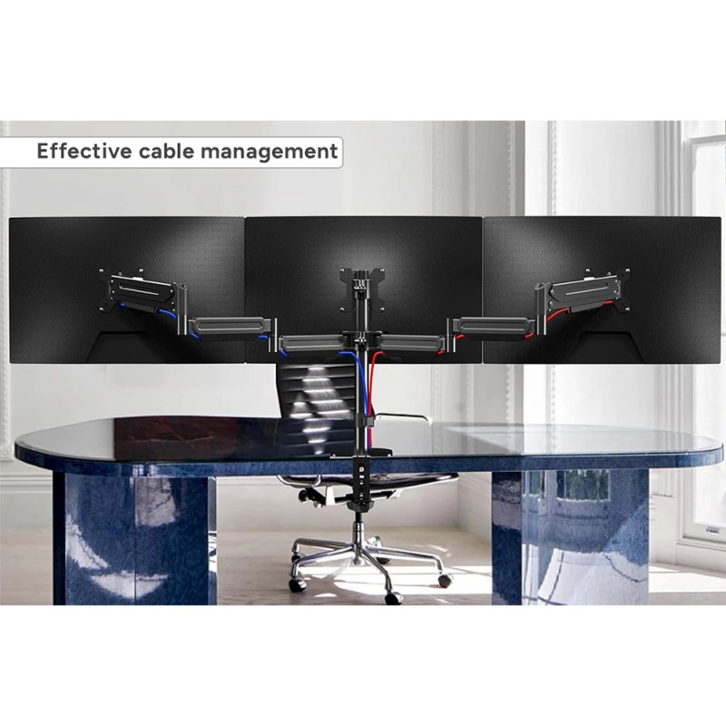 Triple Monitor Desk Stand - Designed to Hold Three 17”-24” Monitors ...