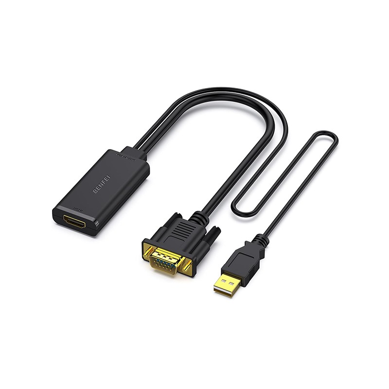 BENFEI VGA Male To HDMI Female Adapter + USB-A Male Audio With Gold ...