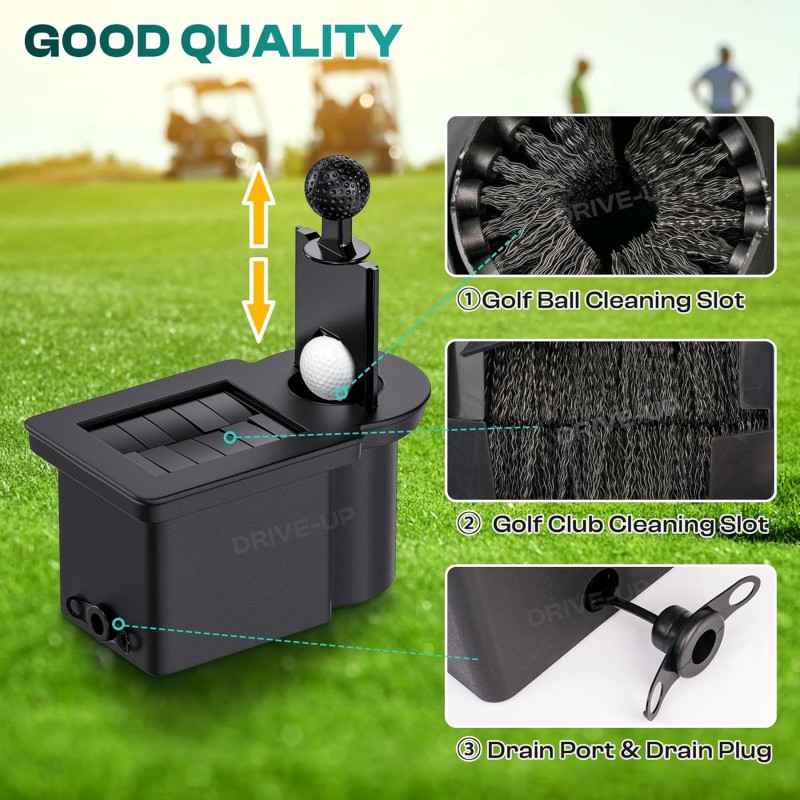 Universal Golf Cart Ball Washer & Club Cleaner Kit – Dual-Use Golf Ball ...